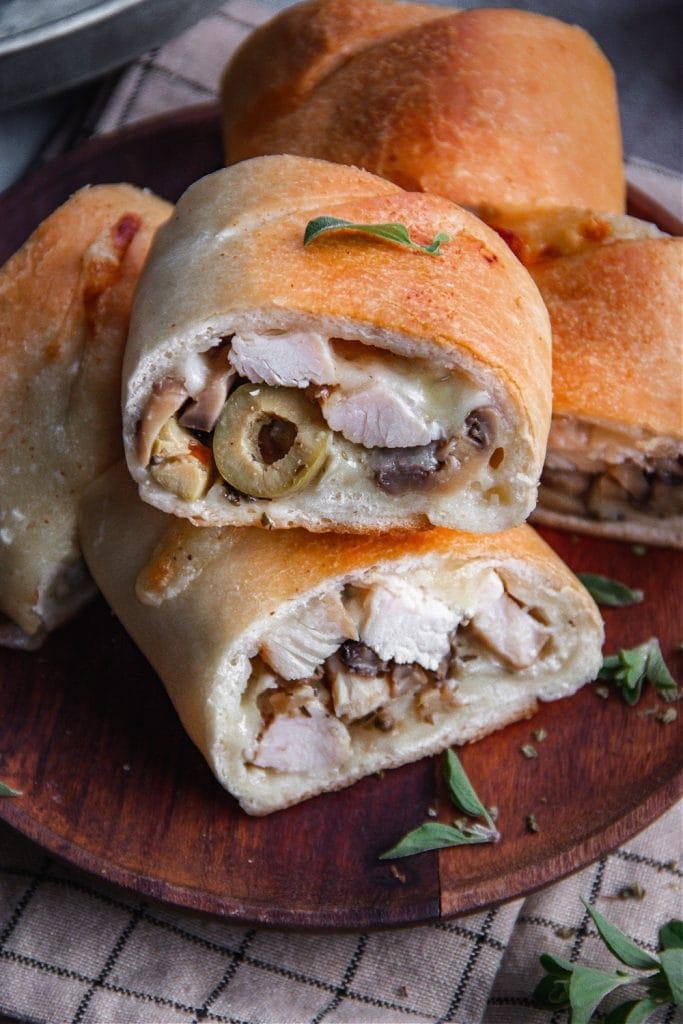 Stromboli with Greek Inspired Chicken • Sandra's Easy Cooking