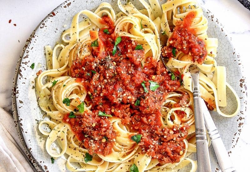 Quick and Easy Pasta with Beef Sauce - Sandra's Easy Cooking Dinners