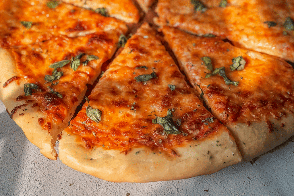 Classic Homemade Cheese Pizza • Sandra's Easy Cooking