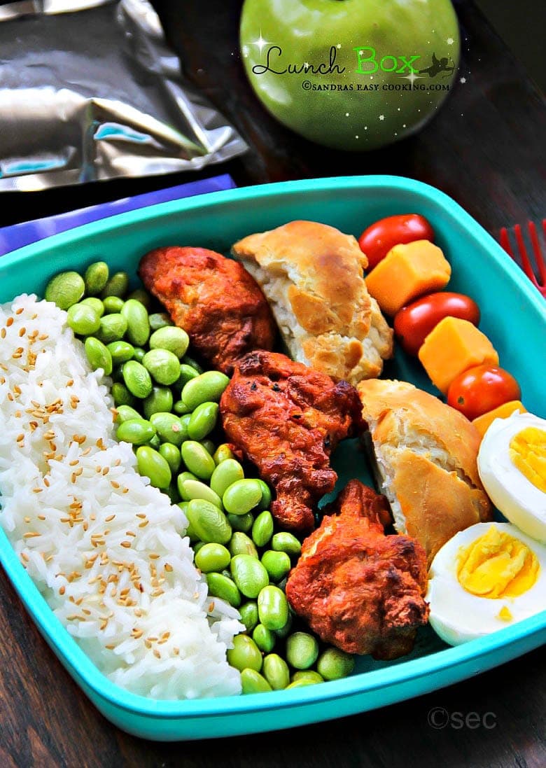 Lunch Box: Rice Mukimame Chicken Wings • Sandra's Easy Cooking