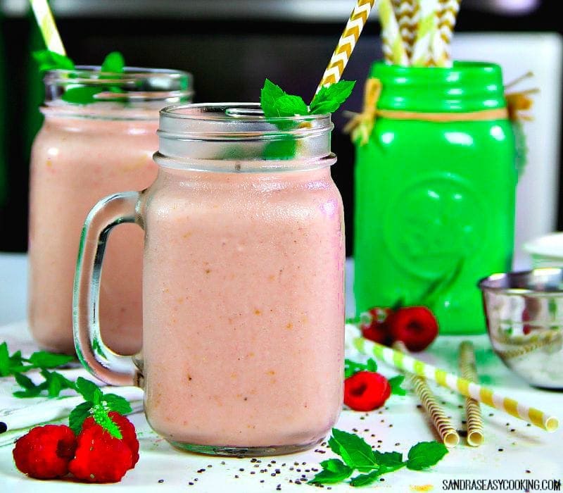 Raspberry-Banana, frozen smoothie - Sandra's Easy Cooking