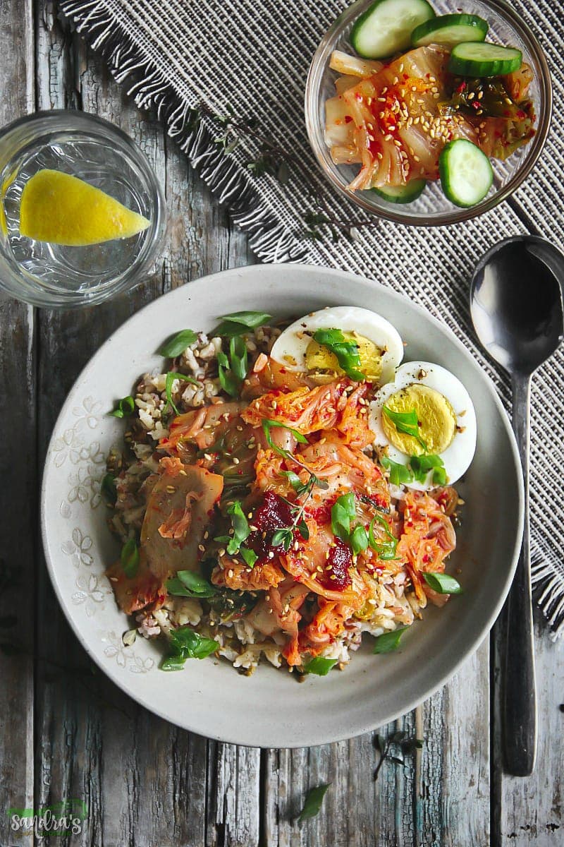 Multi Grain Medley Bowl with Kimchi • Sandra's Easy Cooking