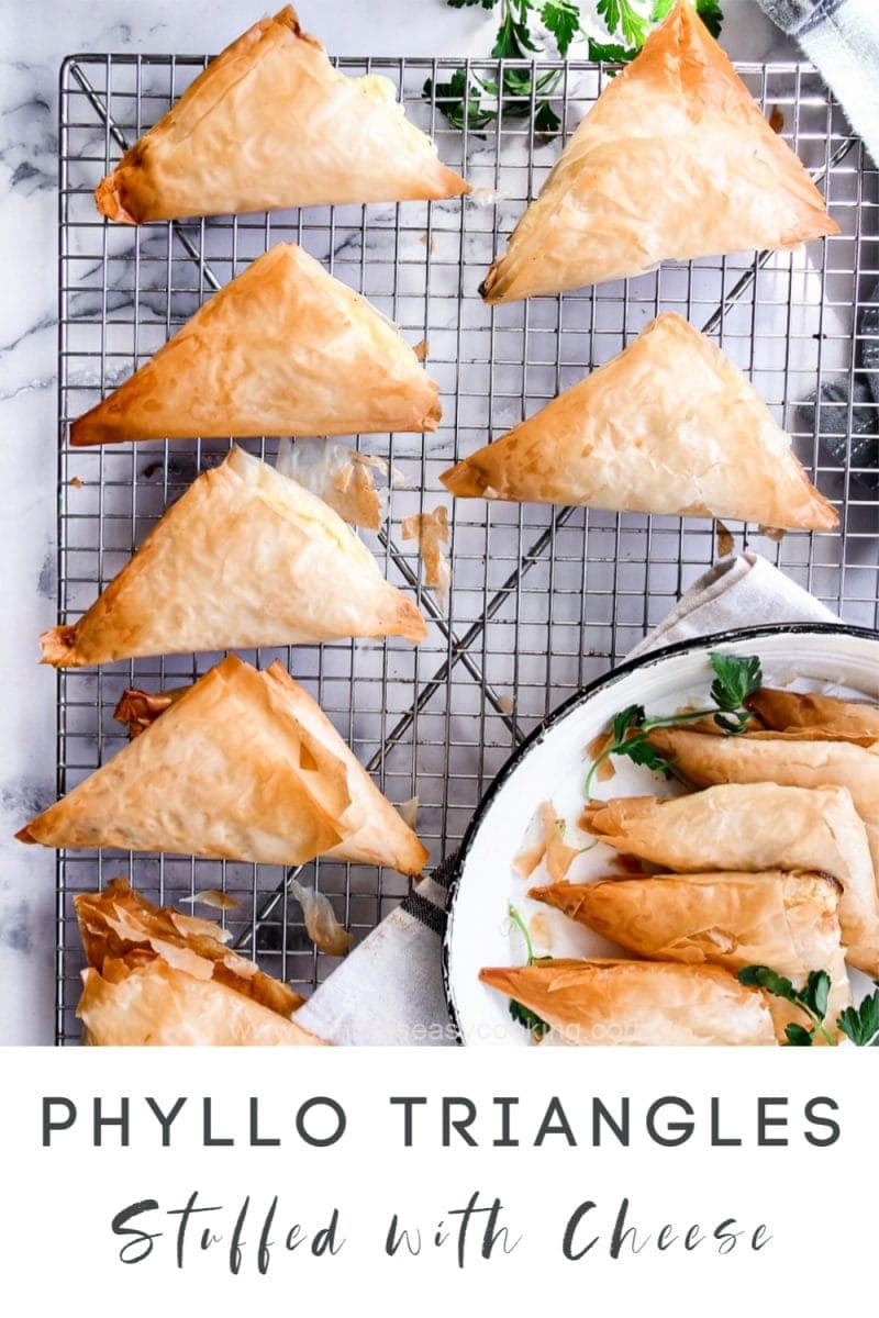 Phyllo Triangles Stuffed with Cheese - Sandra's Easy Cooking Appetizers