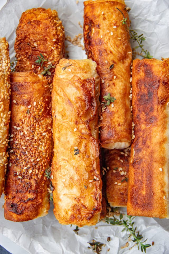 Easy Crispy Feta Rolls • Sandra's Easy Cooking