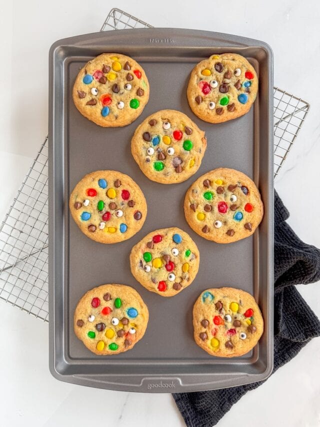 M&M’s and Chocolate Chip Monster Cookies • Sandra's Easy Cooking