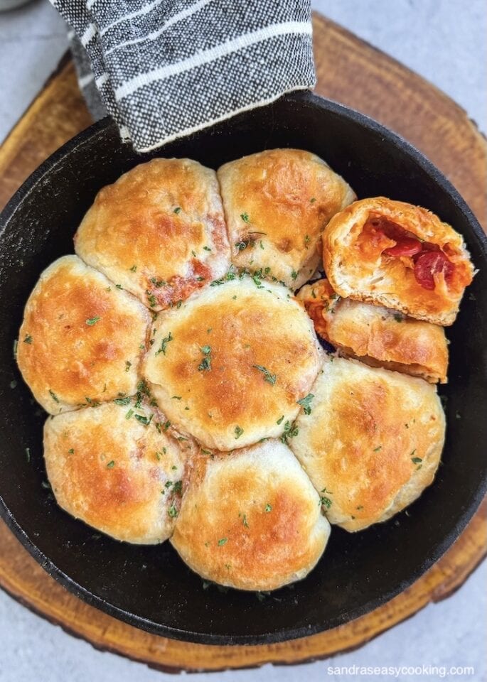 Easy and Tasty Mini Biscuit Pizza Bombs • Sandra's Easy Cooking