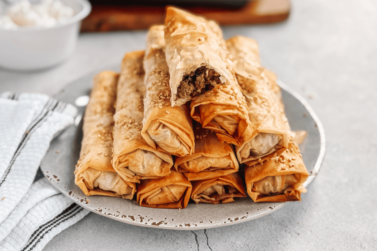 Phyllo Dough Beef Rolls • Sandra's Easy Cooking