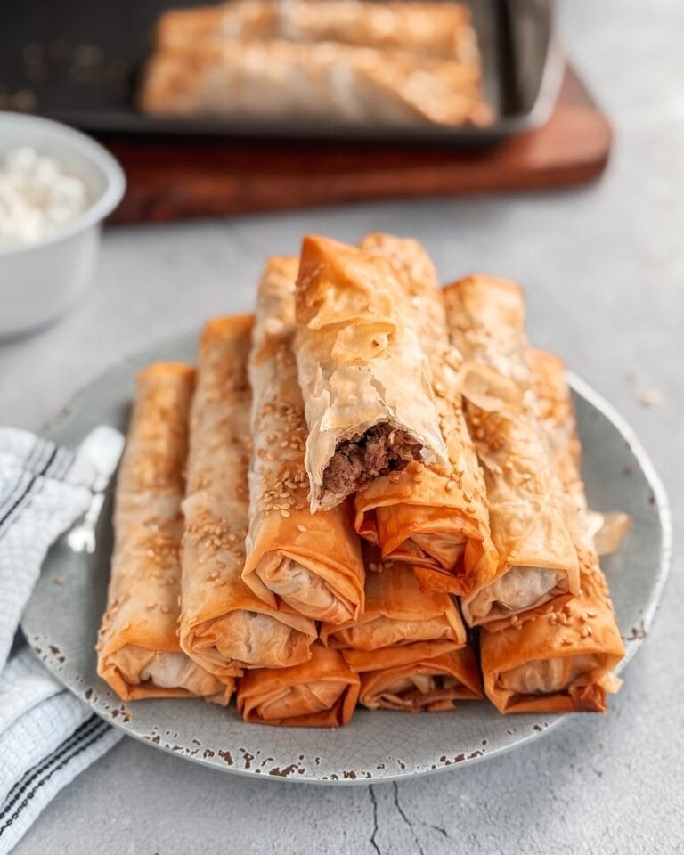 Phyllo Dough Beef Rolls • Sandra's Easy Cooking
