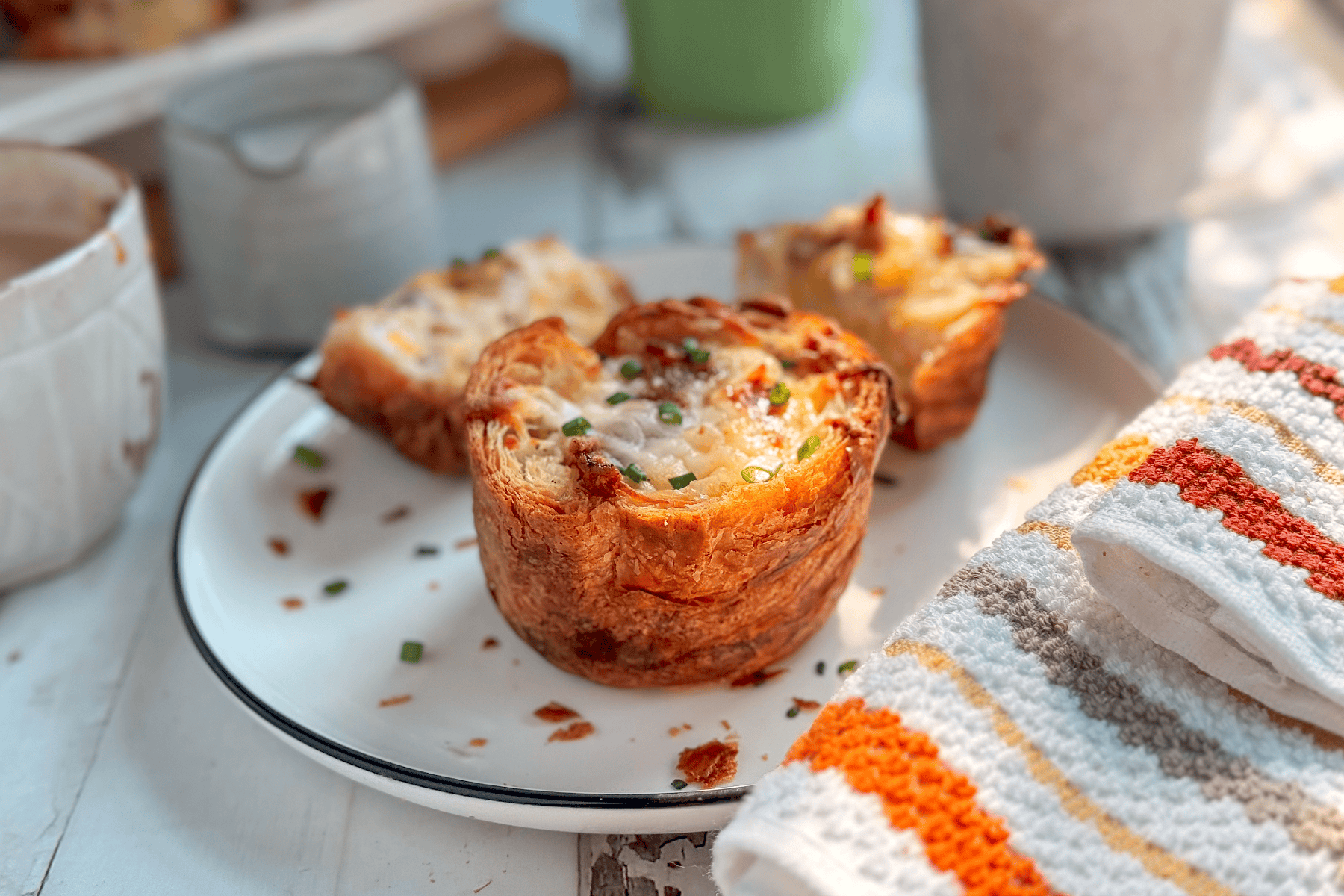 Breakfast Croissant Egg Cups • Sandra's Easy Cooking